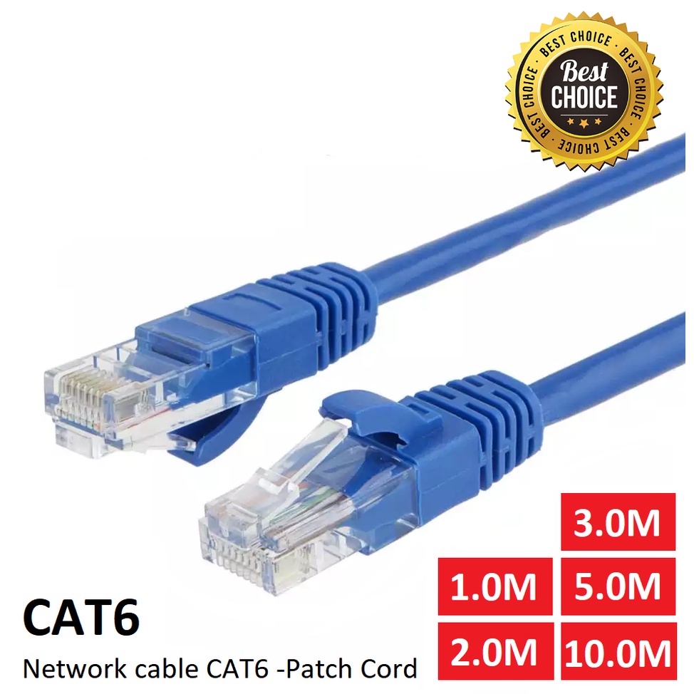 CAT6 HIGH SPEED LAN CABLE PATCH CORD NETWORK CABLE RJ45 CABLE GIGABIT ETHERNET CABLE UTP 1M / 2M ...
