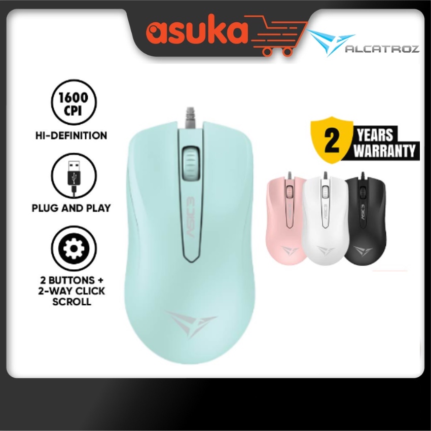 Alcatroz Asic 3 Wired USB Mouse 1600 CPI | Ergonomic Design with High ...