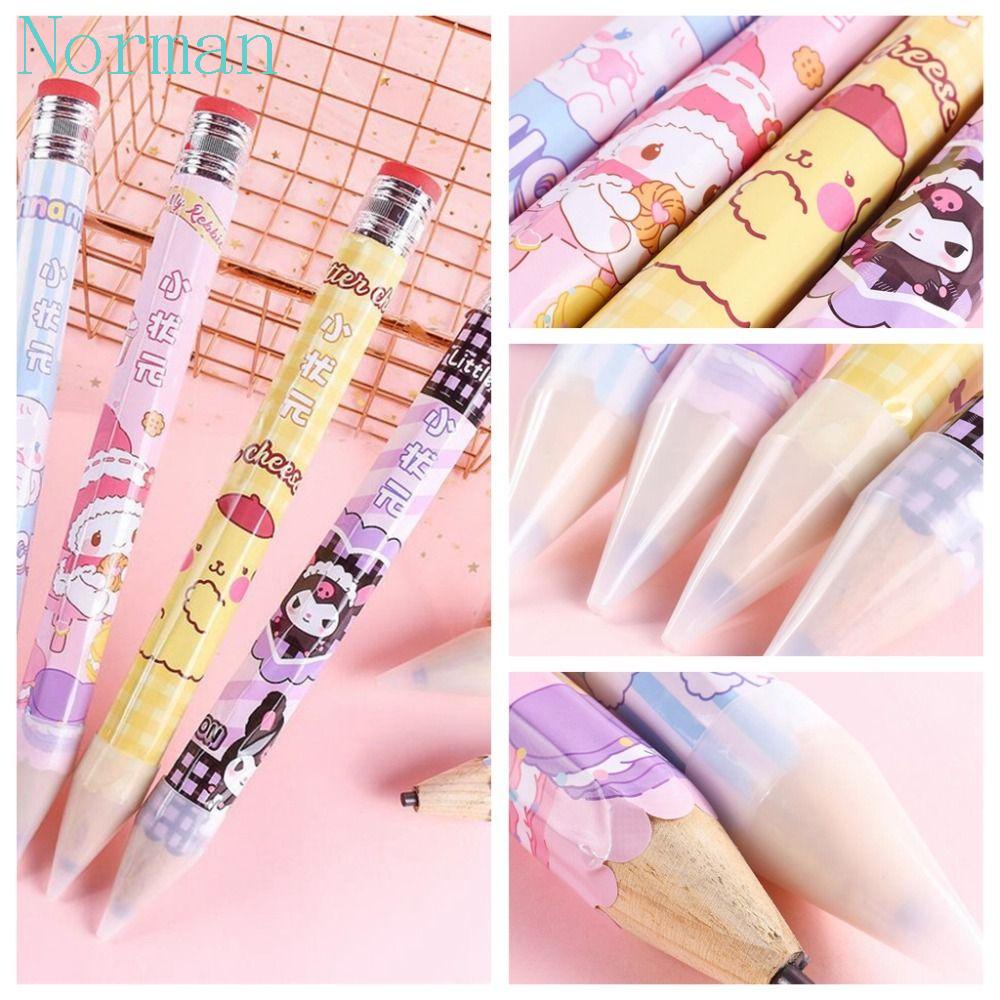 NORMAN Cartoon Giant Pencil, Colorful Thick Pencil with Cap and Eraser ...