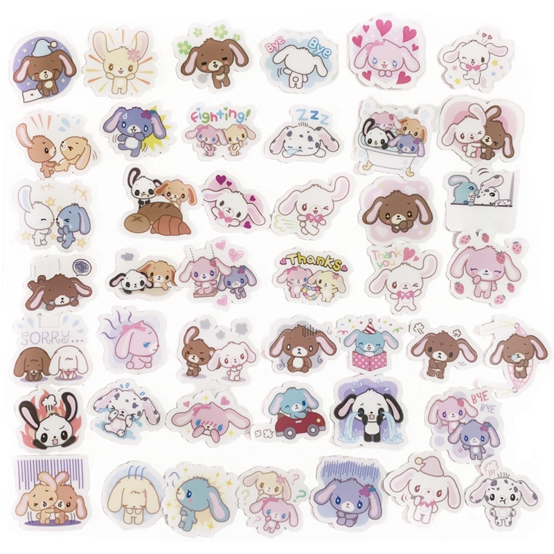Transparent Sugarbunnies Stickers 40 Pieces Set Cartoon Anime Bunny ...