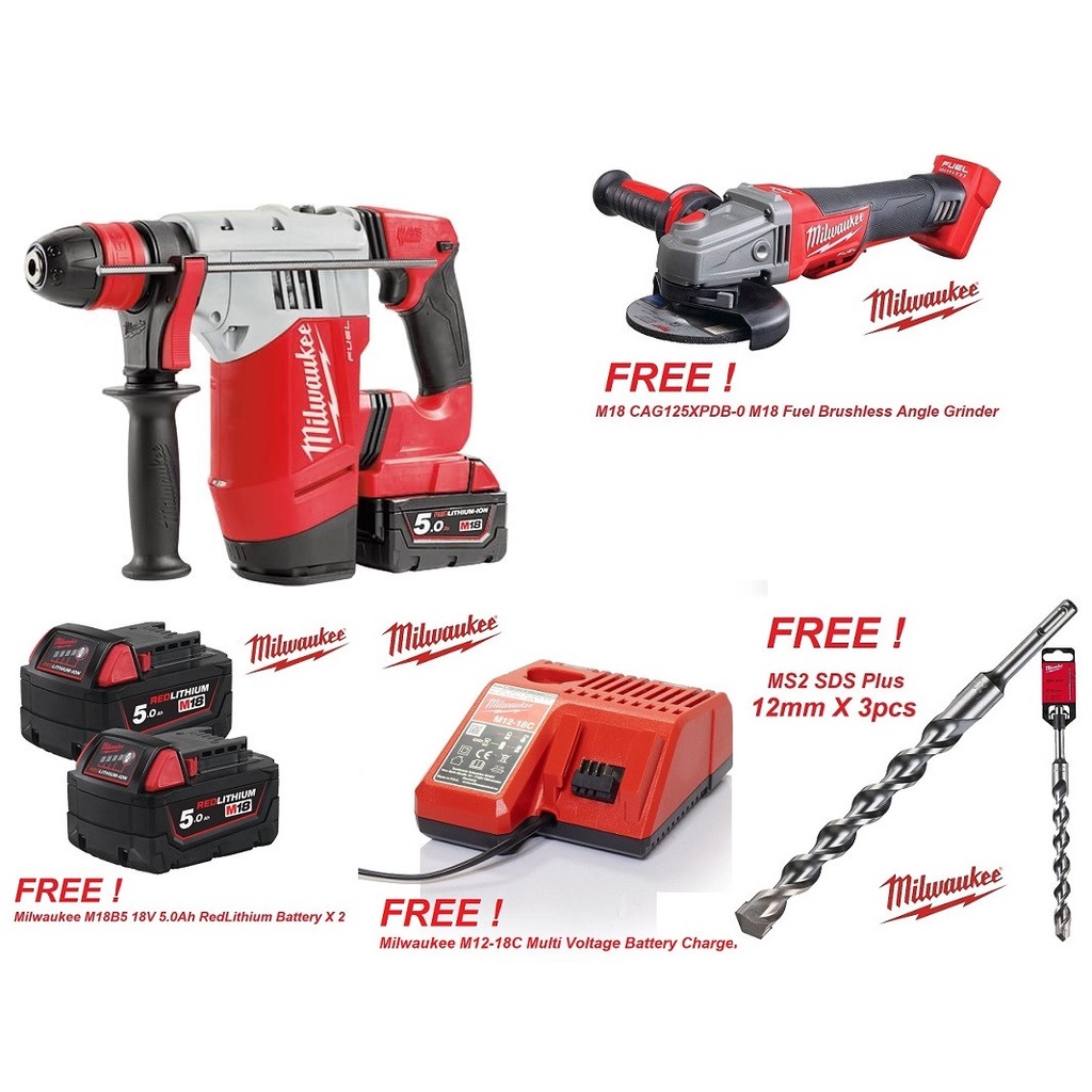 MILWAUKEE M18 FUEL 28MM 3-MODE SDS PLUS ROTARY HAMMER - (M18 CHPX-502C ...