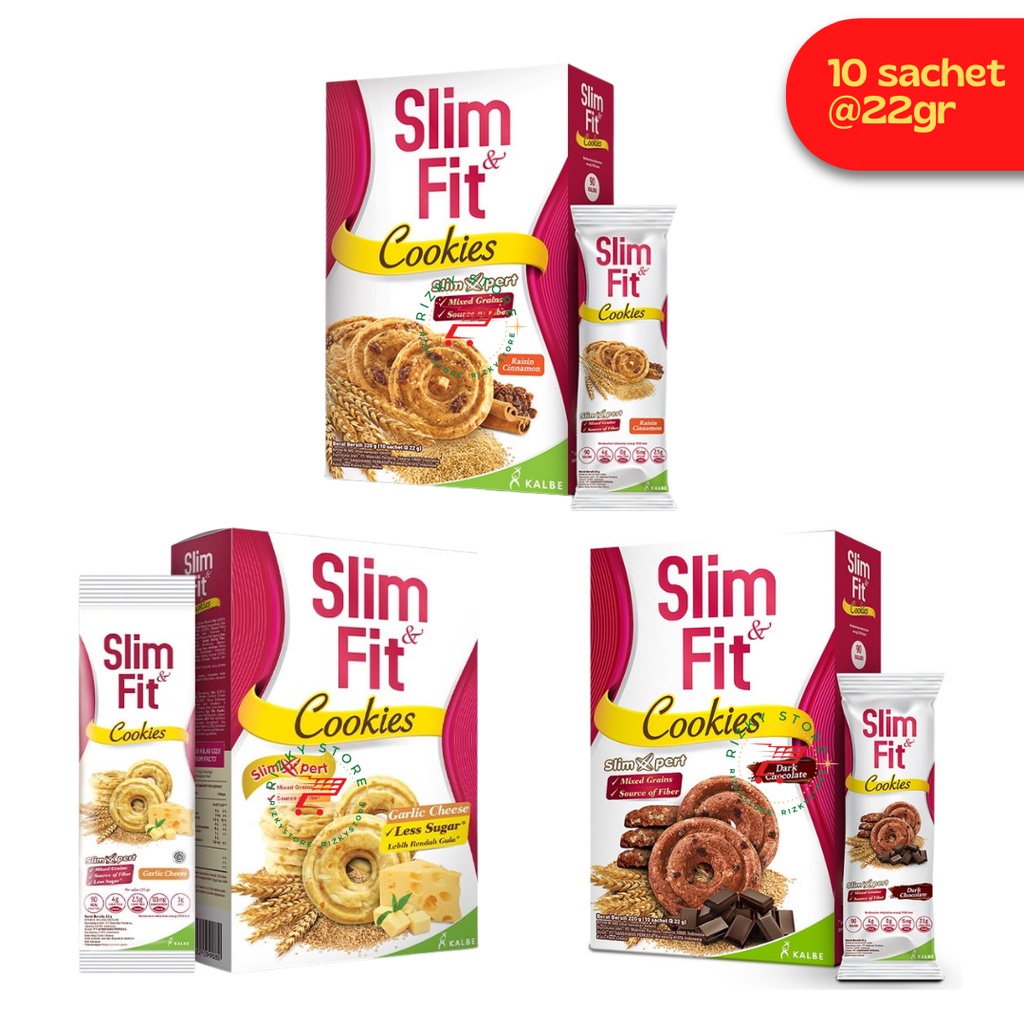 Slim & FIT COOKIES 1 BOX Contains 10 Sachets @ 22 Grams Of Healthy Diet ...