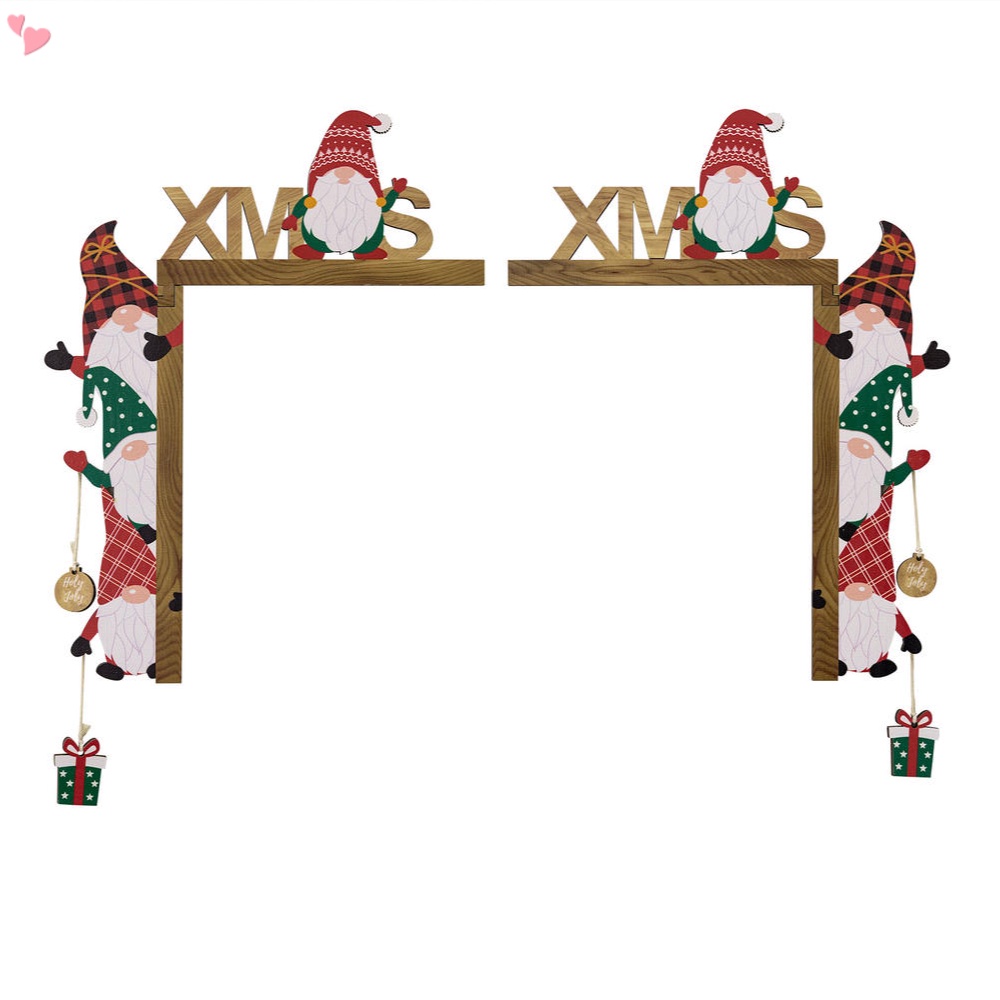 Christmas Door Corner Frame Decoration, Wooden DIY Stitching Creatives ...