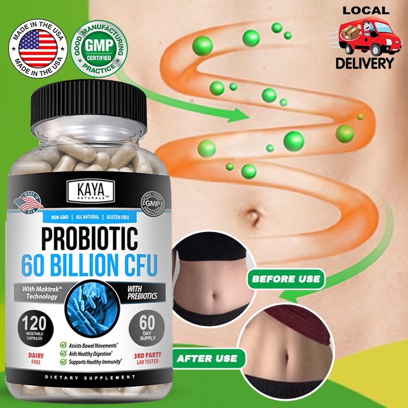 Probiotics 60 Billion CFU Probiotics + Daily Balanced Dietary ...