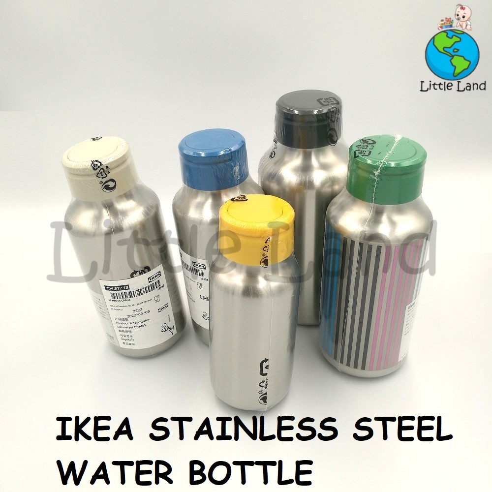 IKEA Stainless Steel Travel Water Bottle with Lid Handle (0.3l, 0.5l, 0 ...
