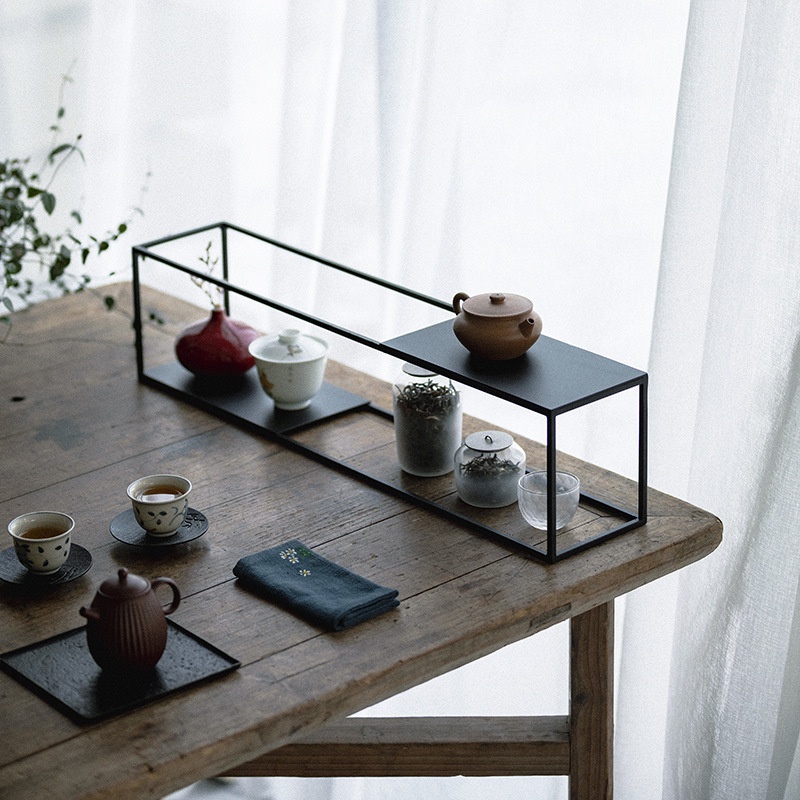 Iron Art Tea Shed Tea Set Display Stand Small Tea Table Bogu Rack Tea ...
