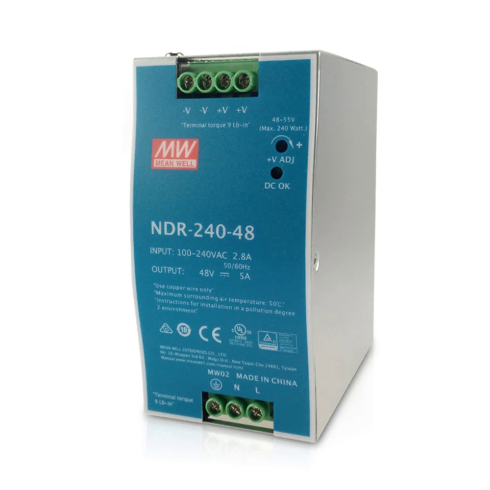 Original MEAN WELL NDR-240-48 240W 48V Industrial DIN Rail Switching Power Supply 110V/220V AC ...