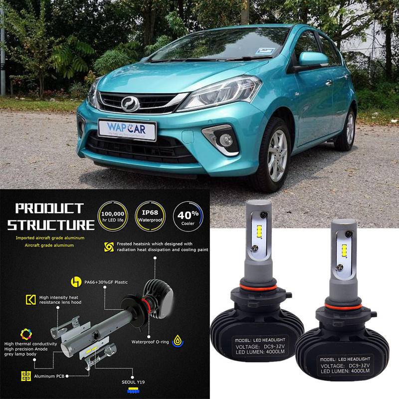 2pc LED White 6000K S1 Bulbs NW Headlight Kit FOR Perodua Myvi 1st 2005 ...