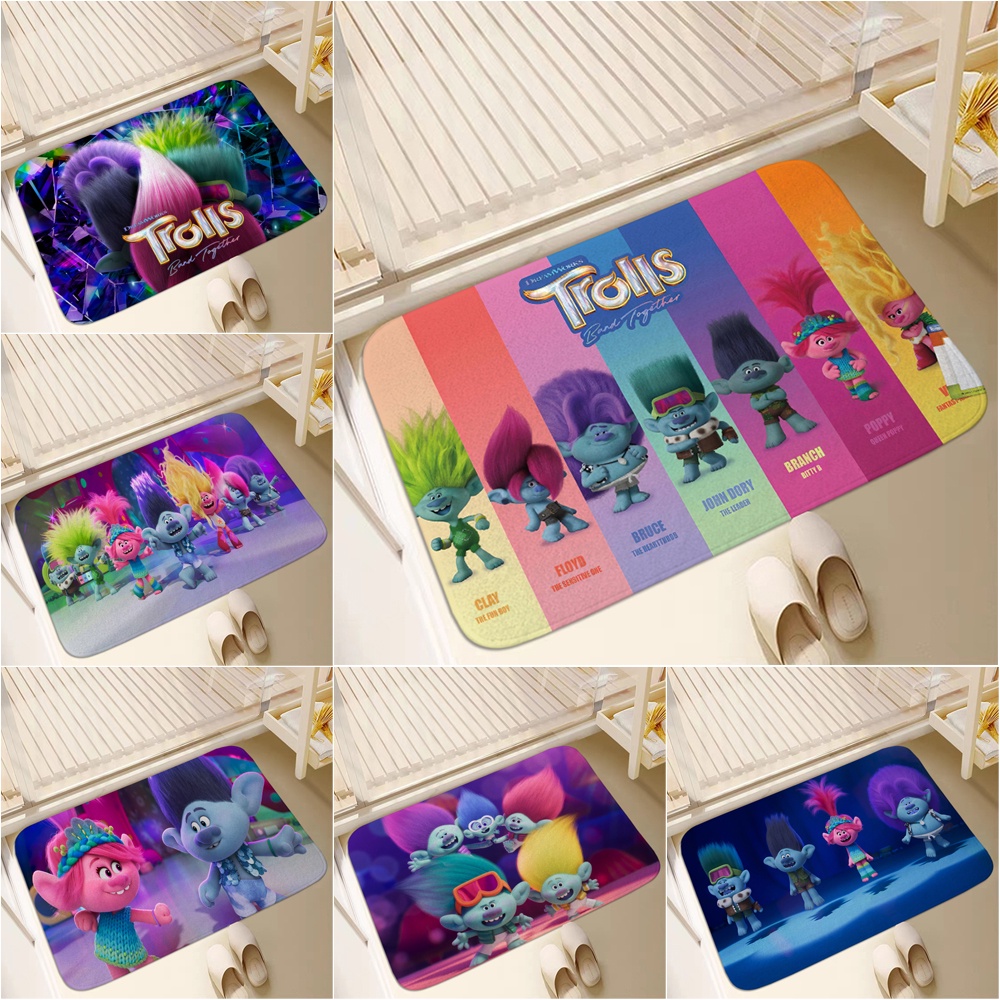 Trolls Band Together Door Mat Slip-resistant Rugs Pad Bathroom Shower ...