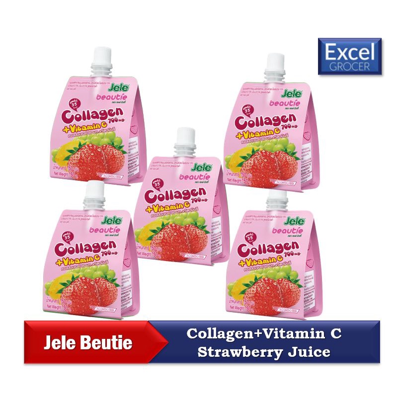 Jele Beautie Collagen + Vitamin C (Strawberry) (5 Pack x 150g) | Shopee ...