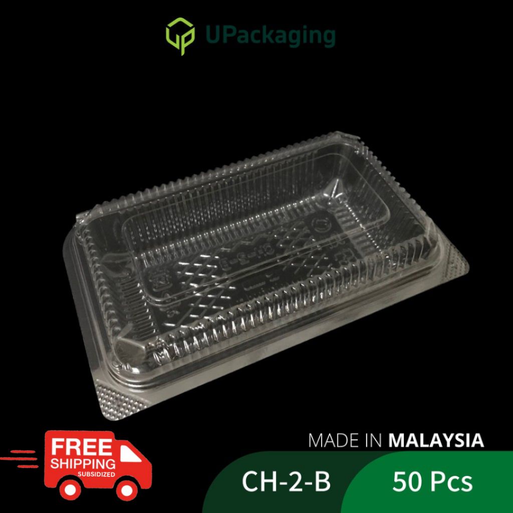[50 Pcs] CH-2-B Transparent Clamshell Container Plastic Locking Food ...