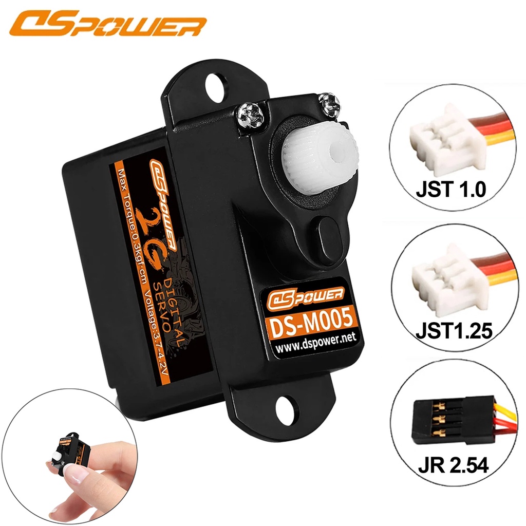 DSPOWER 2g Micro Plastic Gear Digital Servo JR/JST Plug for Rc Car Mini ...