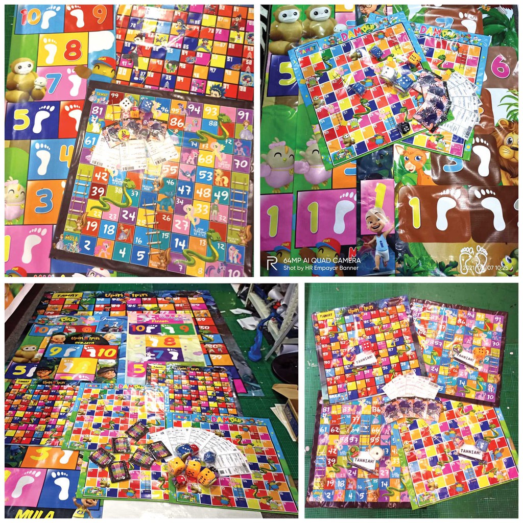 VIBEPRINT Mainan Tradisional Teng-Teng Comey Dam Ular Dadu Dekcok ...