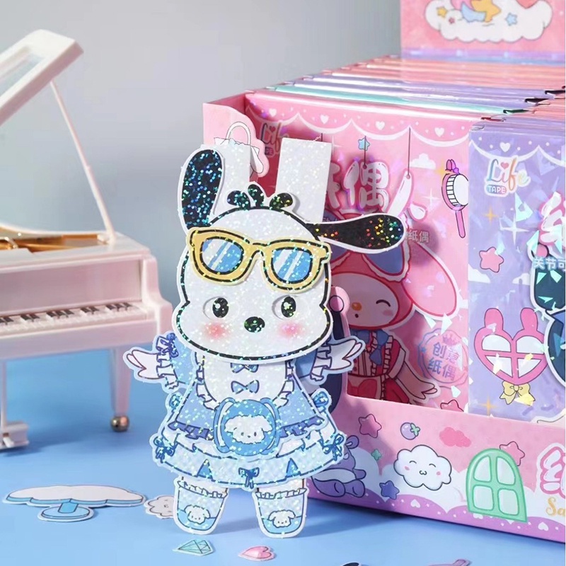 Handmade Diy Quiet Book Puzzle Toy Sanrio Paper Doll Cartoon Movable ...
