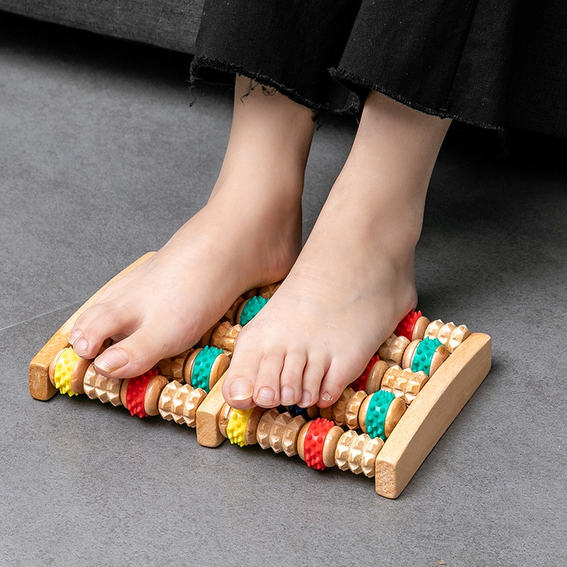 Wooden Foot Massage Roller Relieves Fatigue Foot Pain and Plantar ...