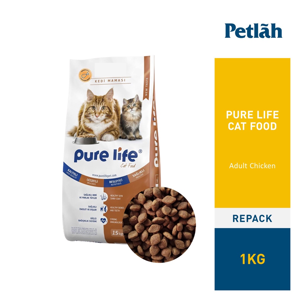 Pure Life Cat Food Adult Chicken 1kg (Repack) | Shopee Malaysia