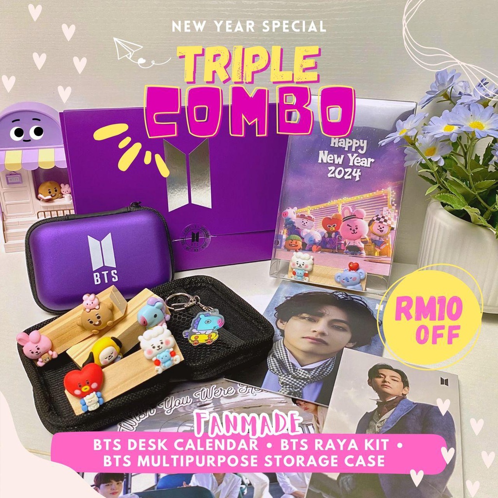 BTS BT21 Tinytan Bangtan OT7 Kpop Merch 2024 Calendar Special | Shopee Malaysia