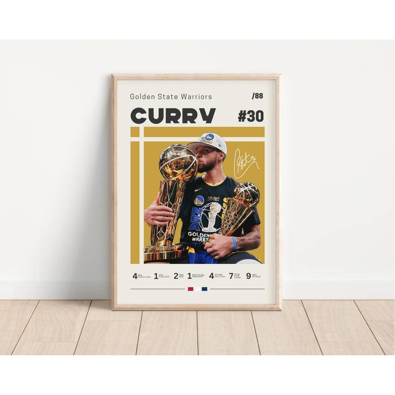 Steph Curry Poster, Golden State Warriors ,NBA Fans, Basketball canvas ...