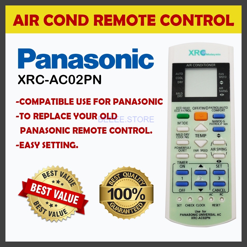 XRC-AC02PN UNIVERSAL Compatible use for Panasonic Air Cond Air ...