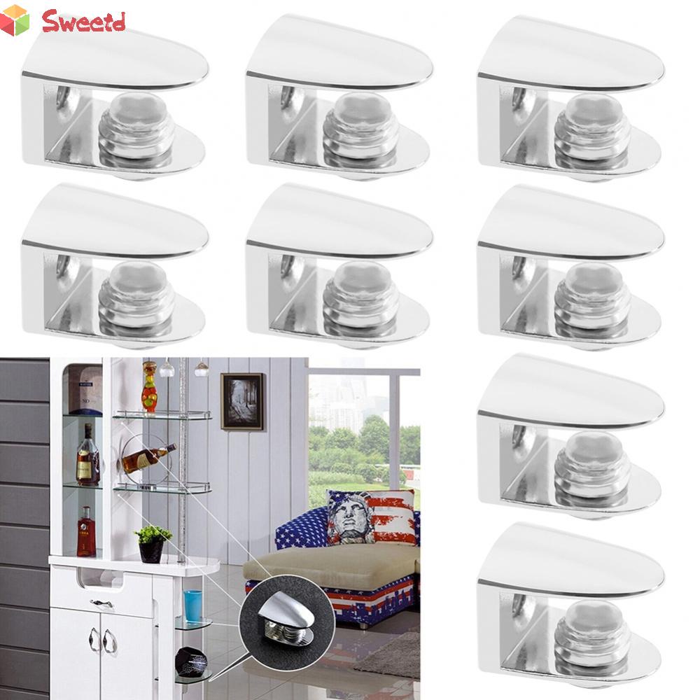 Zinc Alloy Glass Shelf Support Brackets Adjustable Clamp Holder (8 PCS ...