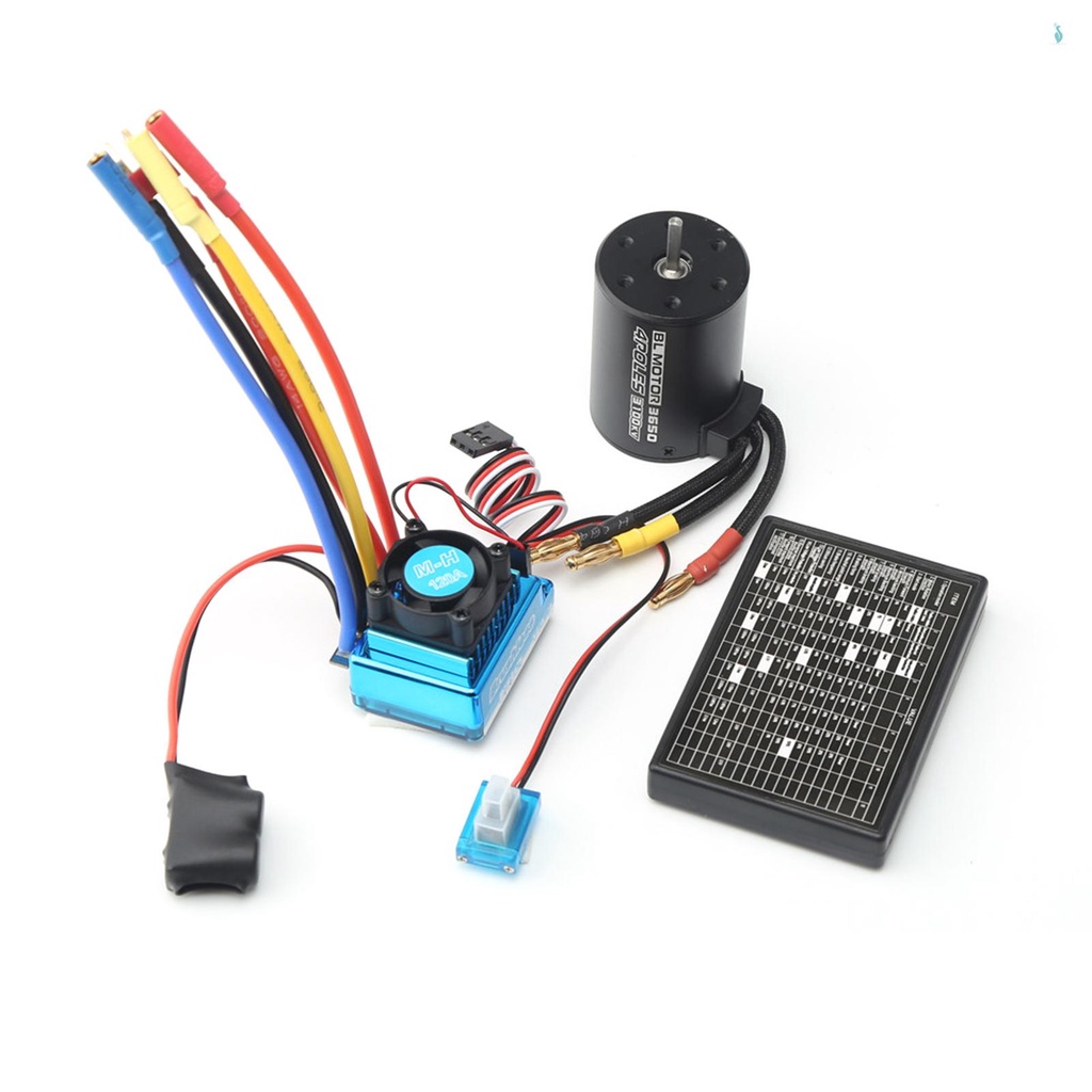 3650 Brushless Motor 3100KV with 120A Brushless ESC Programming Card ...