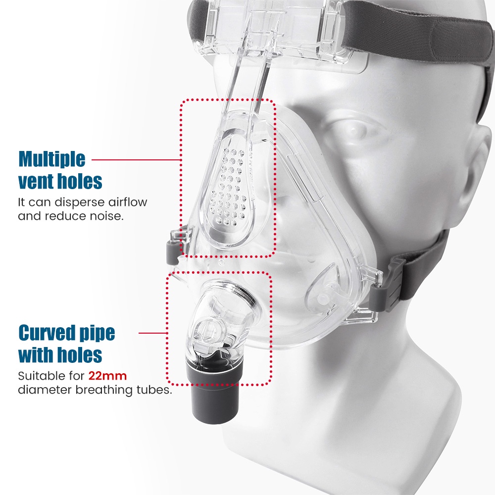 CPAP Full Face Mask 22mm Universal Respirator Ventilator Nose Mask CPAP ...