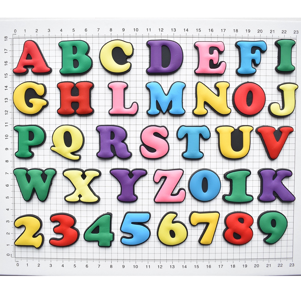 Cartoon Number Letter Jibbitz Charm A-Z Alphabet Jbits for Crocs Pin ...