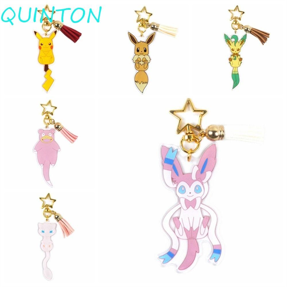 QUINTON Pikachu Keychain, Anime Figures Acrylic Pikachu Key Ring, Cute ...