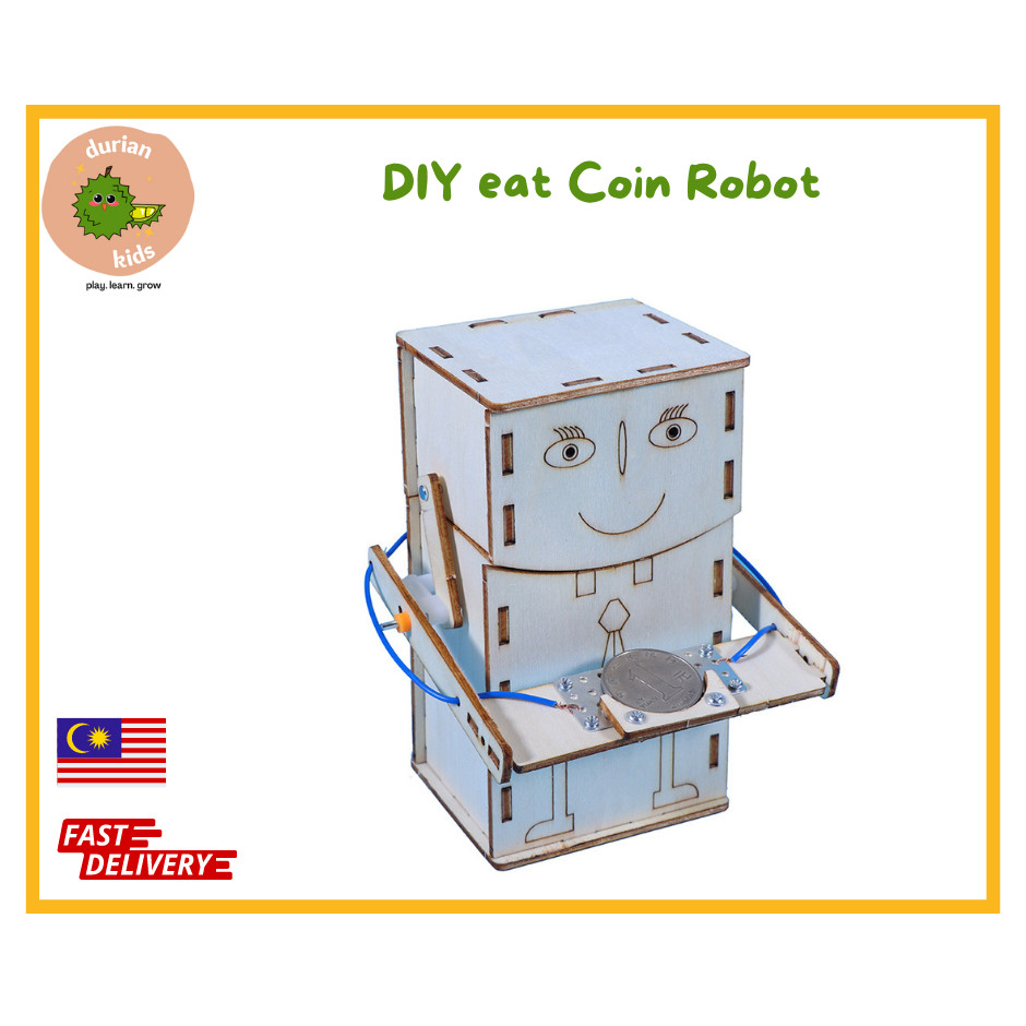 RBT Tingkatan 3: Electric DIY eat coin robot / Wooden Coin Eating Robot ...