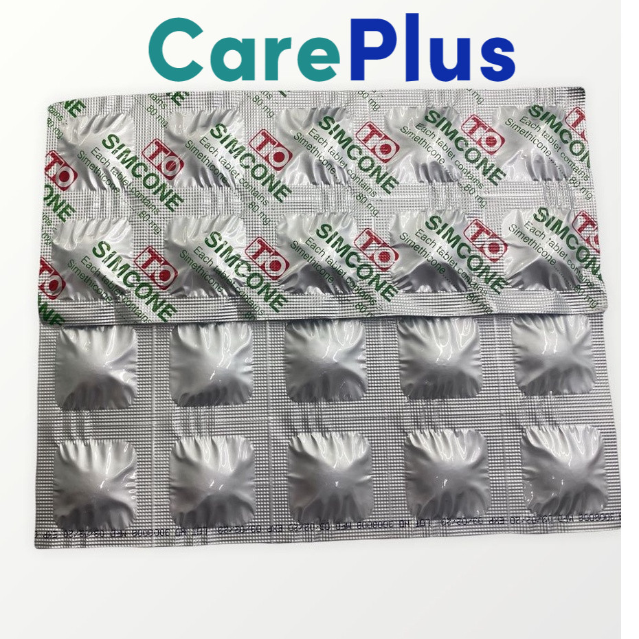 SIMCONE SIMETHICONE 80MG 10'S CHEWABLE (STRIP) (EXP:10/2025) | Shopee ...