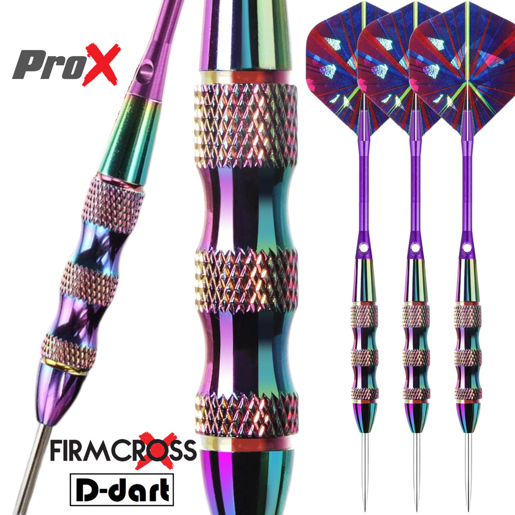 FIRMCROSS Steel tip Darts - 24G PRO X TITANIUM COATED BRASS STEEL DART ...