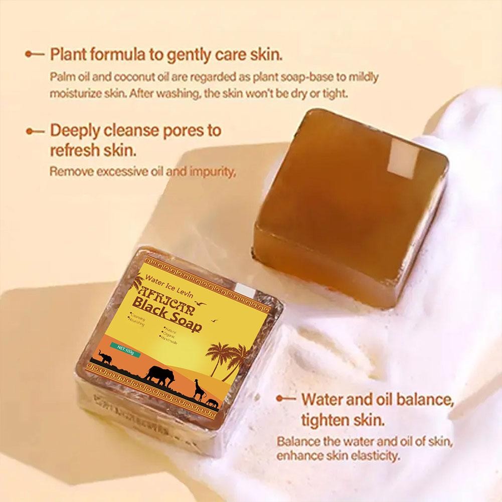 African Black Deep Cleaning Soap Handmade Facial Bar Care Face Acne ...