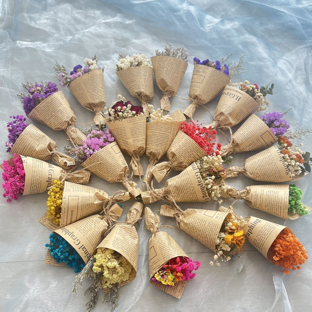 vintage 15cm mini baby flower bouquet, small dried flower bouquet to ...