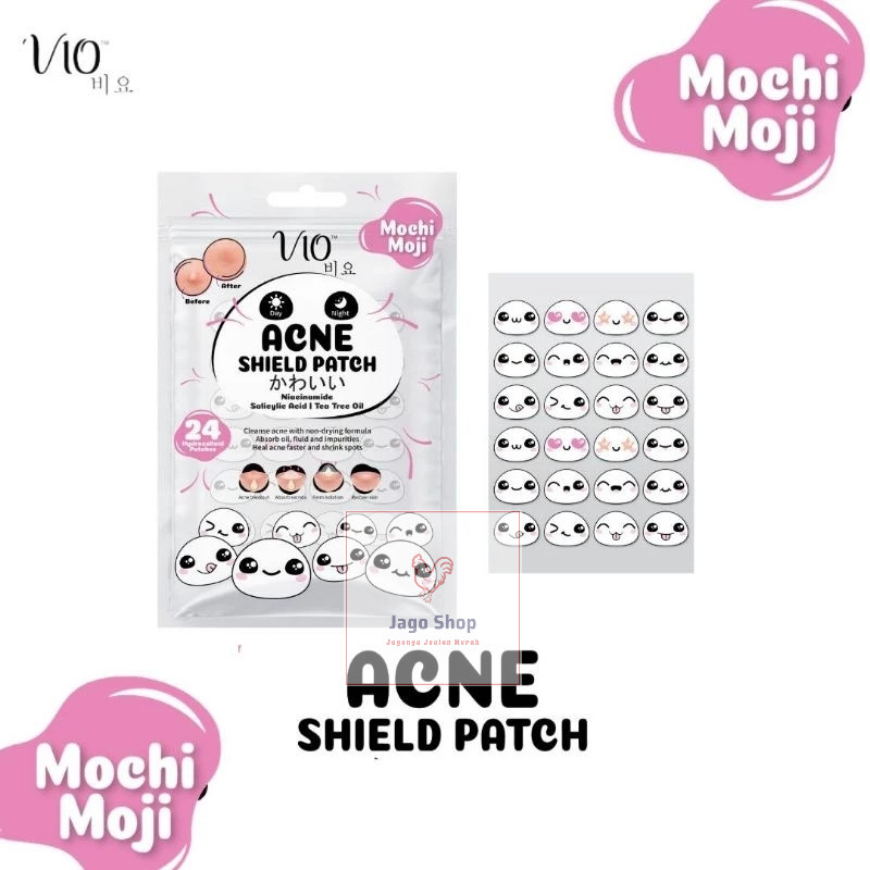 Vio Acne Shield Patch Mochi Moji -24 Cute Mochi Shape Acne Patch ...