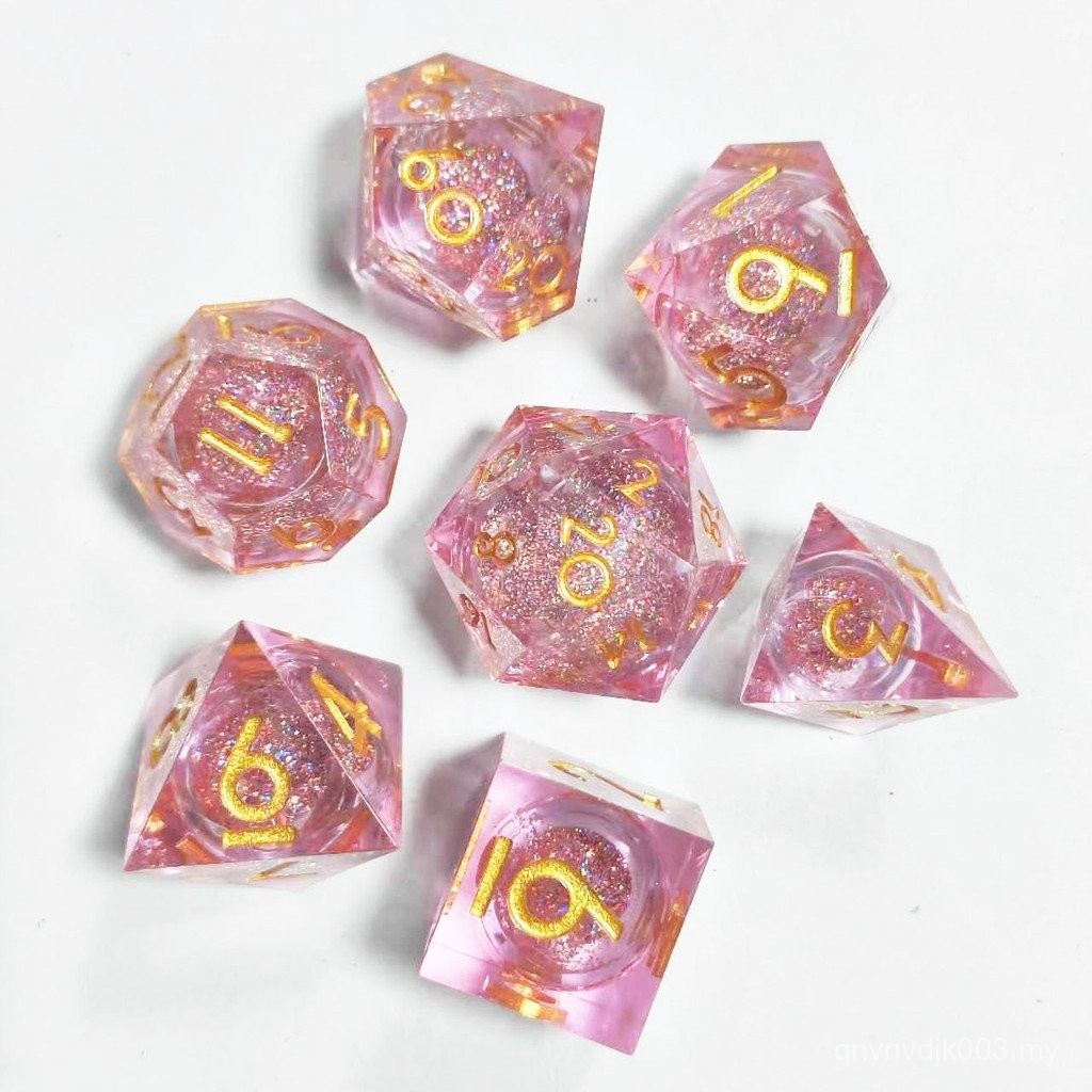 Dadu Pasir Mengalir DND Permainan Meja Dungeons & Dragons COC Main Peranan TRPG Cthulhu Set D4 ...