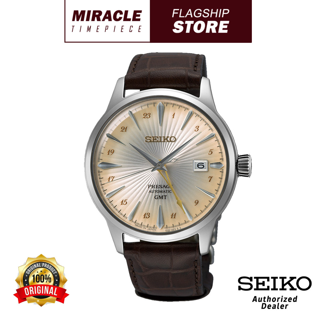 Seiko Presage GMT Cocktail Time Made in Japan Automatic Box Shaped Men ...