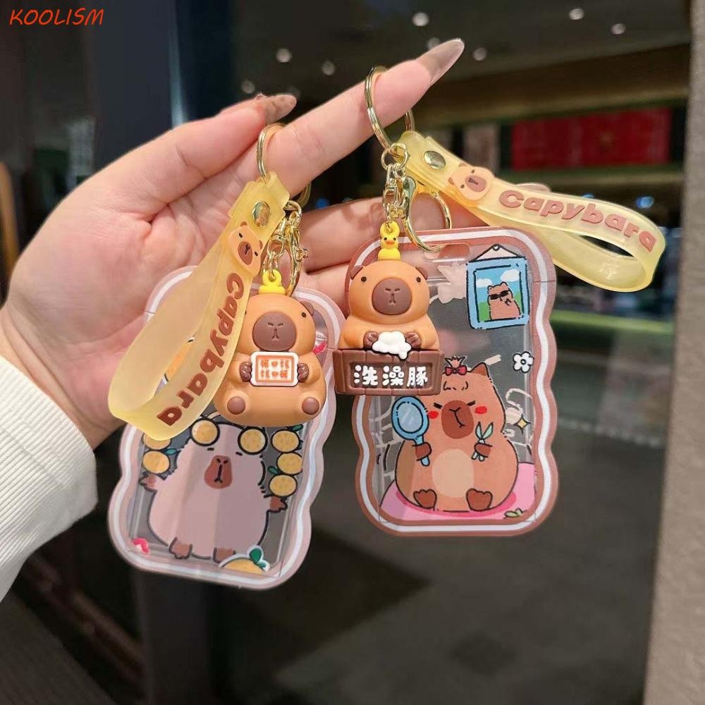 KOOLISM Student Card Cover, PVC Transparent With Key Ring Capybara Card ...