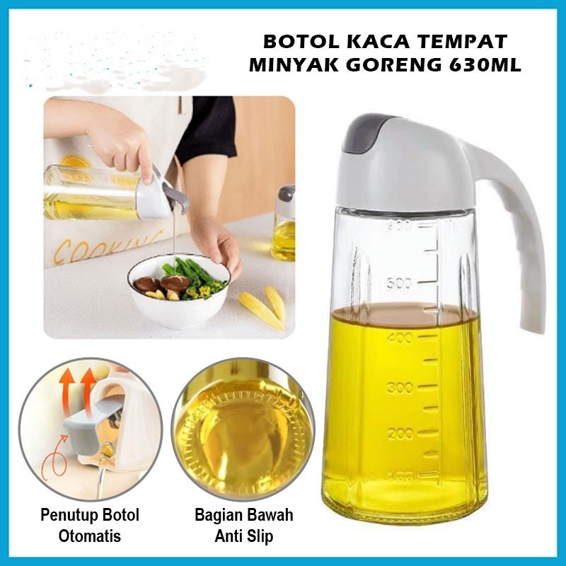 Gm88 Glass Bottle Cooking Oil Storage Container Kitchen Condiment ...