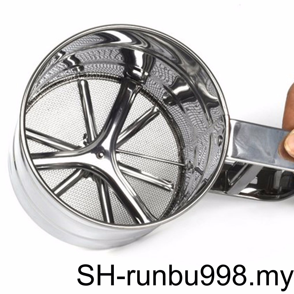 Handheld Flour Sieve Semi-automatic Home Kitchen Sugar Icing Strainer ...