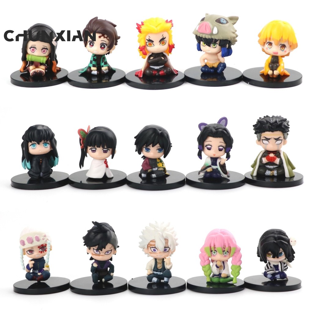5pcs/Set Demon Slayer Tanjiro Nezuko Zenitsu Inosuke Rengoku Giyu ...
