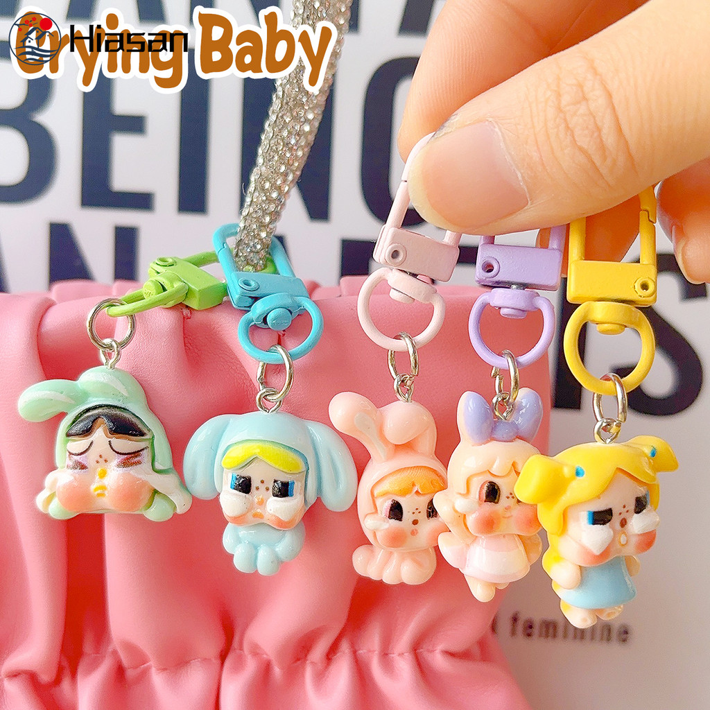 1-4Pc Sweet Cute Girl Keychain - The Powerpuff Girls Crying Baby Anime ...