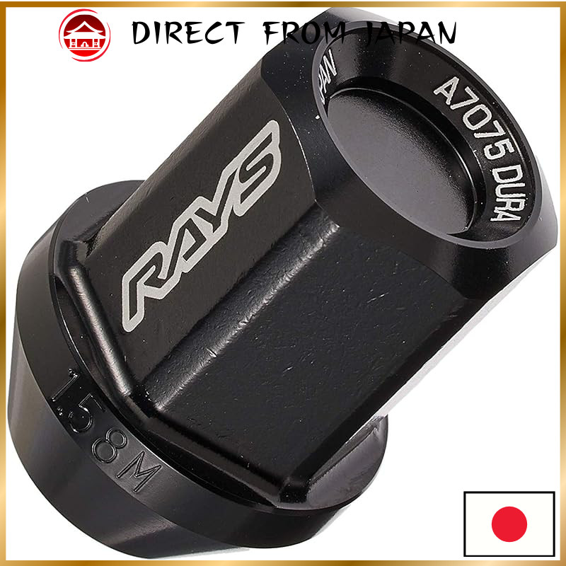 [RAYS] Duralumin Lock & Nut Set L32 for 4H M12X1.5 Black Anodized ...