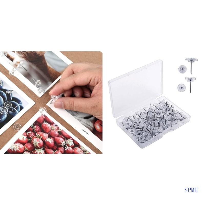 SUP 50 100 150Pcs Flat Head Push Pins Gear-shape Pushpin Map Pin for ...