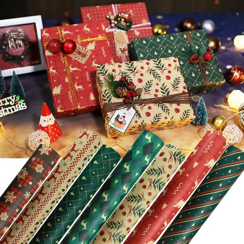 Multi-color Christmas Gift Wrapping Paper / Universal New Year's Gifts ...