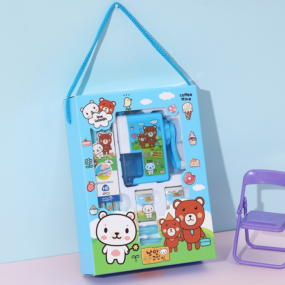 9 in 1 Cartoon Stationery Set Student School Set | Shopee Malaysia