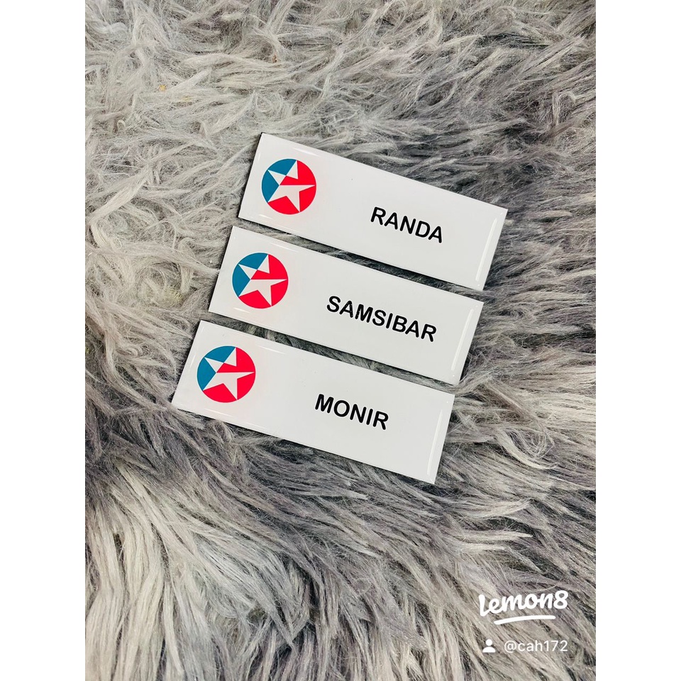 Name Tag Epoxy Acrylic caltex 75X25mm | Shopee Malaysia