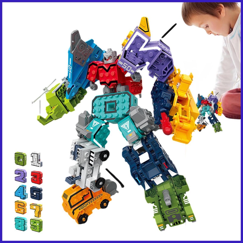 Digital Numbers Transportation Figure Model Kids Models Robot Handmade ...