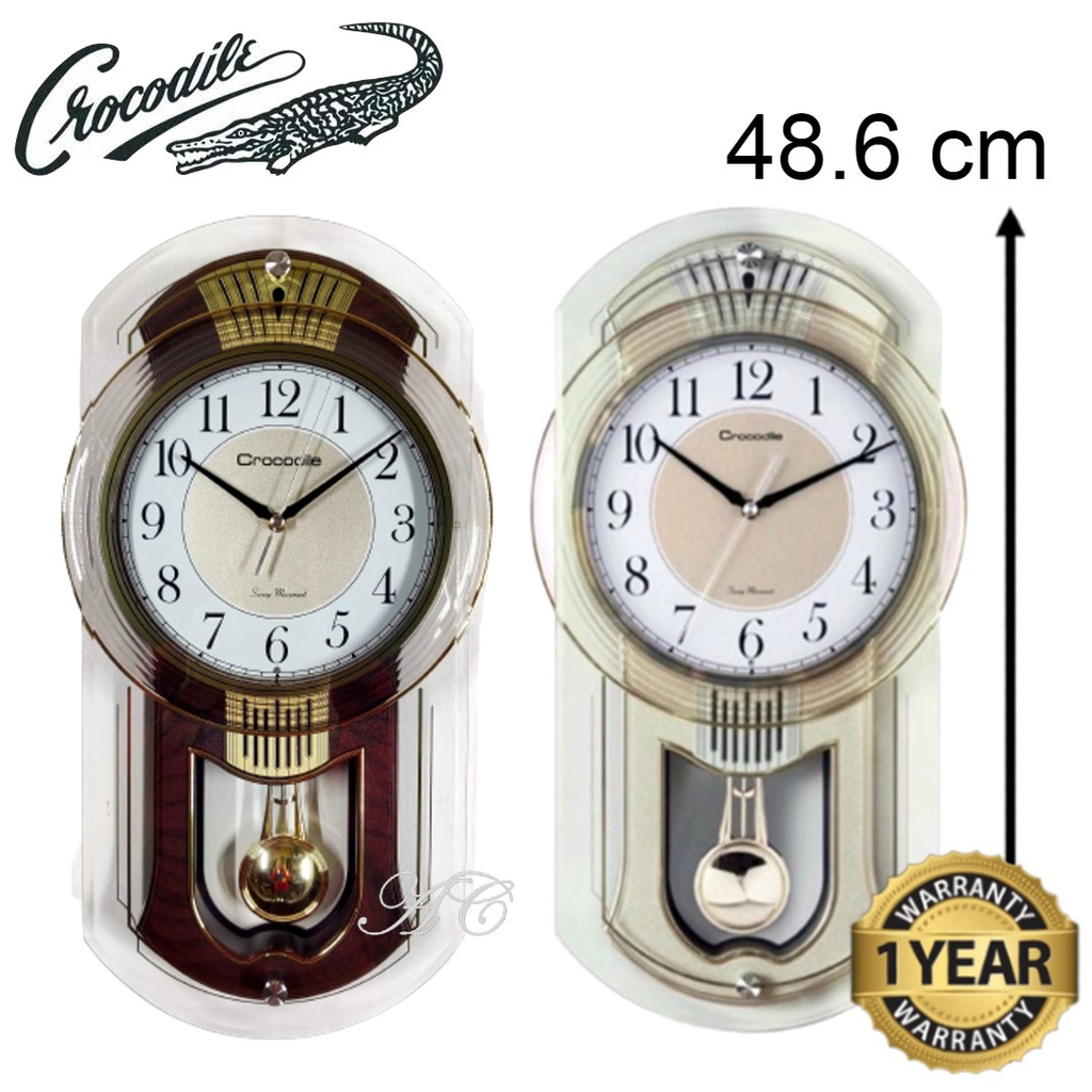 100% ORIGINAL CROCODILE Melody Pendulum Striking Analogue Wall Clock ...