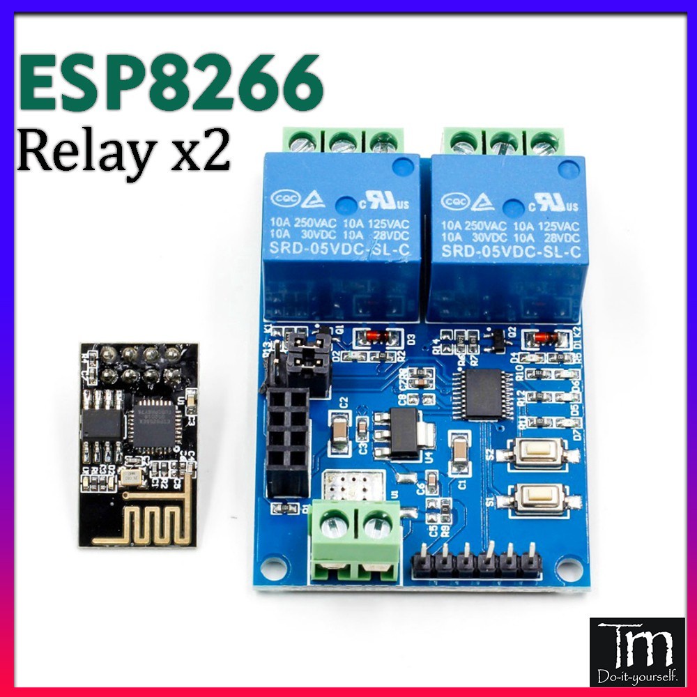 Relay Module ESP8266 Mini 2 Channel 5V For IOT | Shopee Malaysia