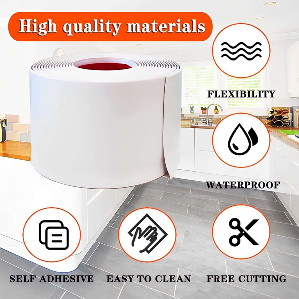 6 Meter x 10cm PVC Skirting Line Border Self-adhesive Vinyl Wall Base I ...
